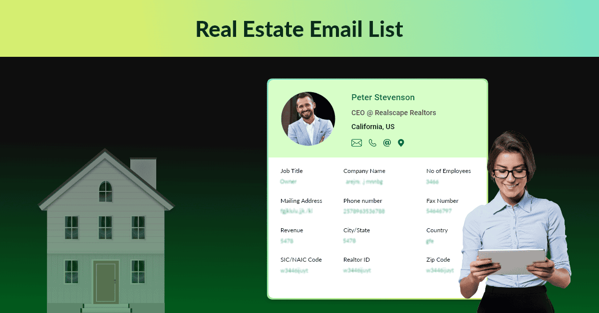 Real Estate Email List | 975K+ Active Realtors and Brokers