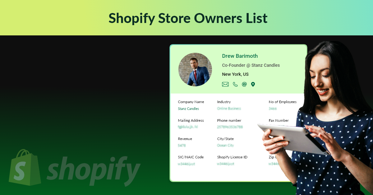 Shopify Store Owners Email List | List of Shopify Stores