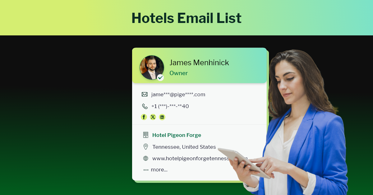 Hotel Email List | Get 250K+ Verified Hotel Email Addresses