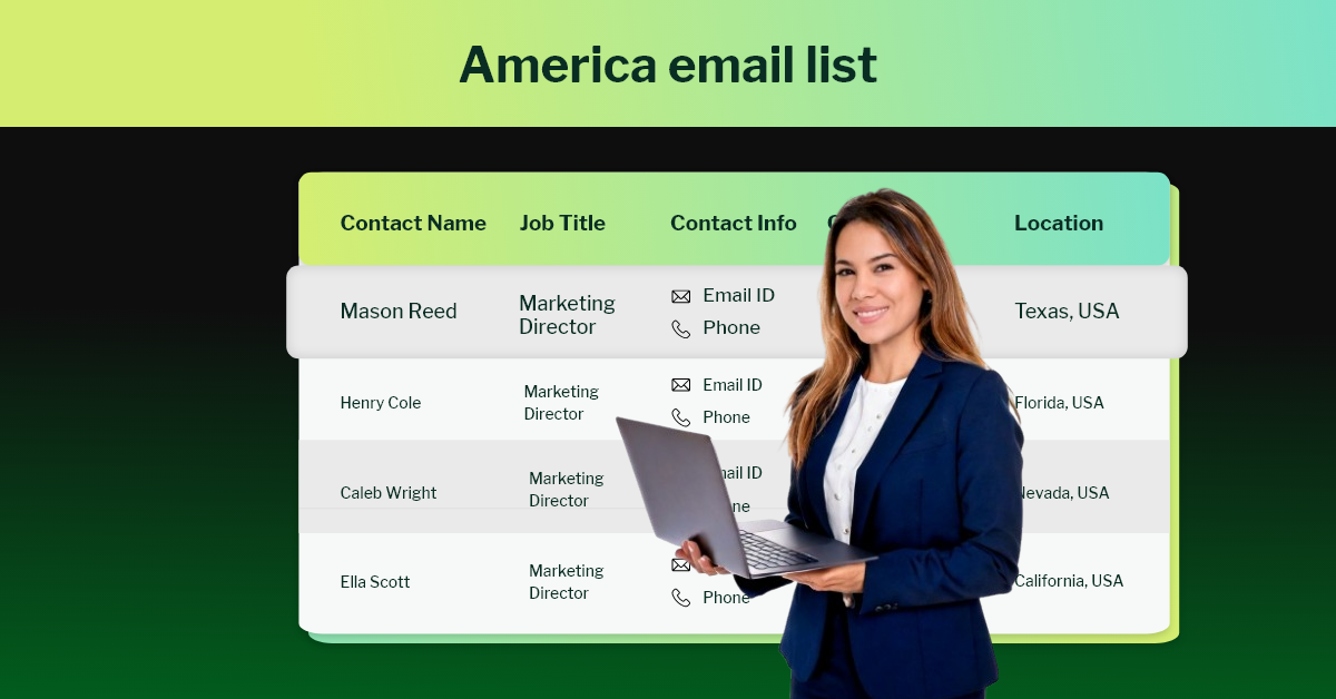 America Email List | 83M Real Time USA Business Contacts